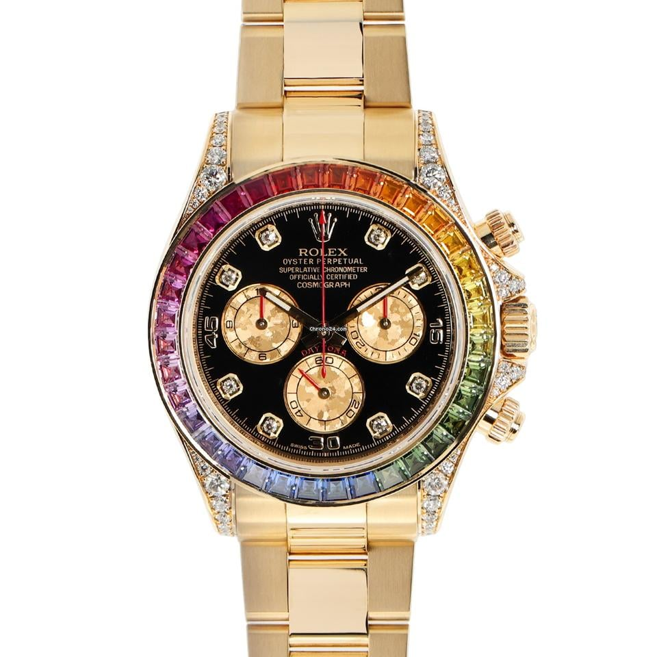 ROLEX DAYTONA RAINBOW - GOLD – importedvibes